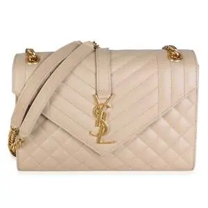 Saint Laurent Grain De Poudre Grain De Poudre Mixed Matelasse Triquilt Med - Beige