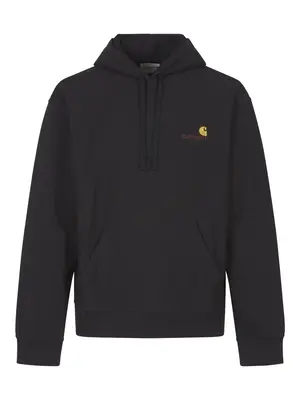 Carhartt Work In Progress Hooded American Script Sweat - Black
