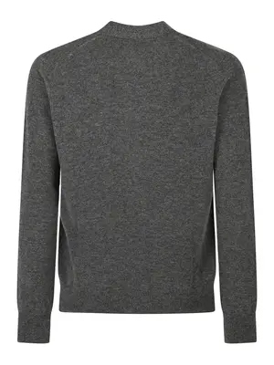 Play Comme Des Garcon V-neck Cardigan White Emblem