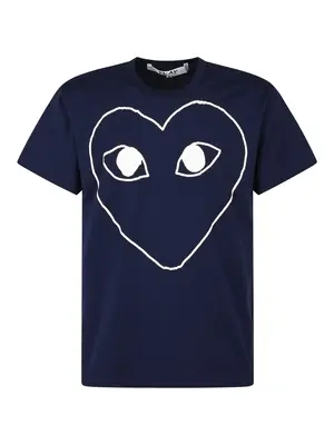 Play Comme Des Garcon T-shirt Logo Print - Blue