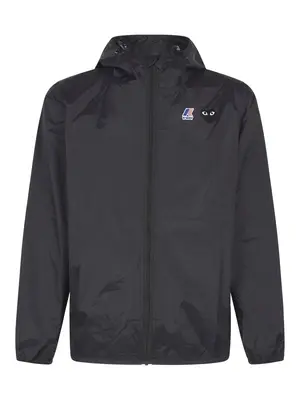 Play Comme Des Garcon K-way Full Zip Jacket Emblem - Black