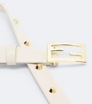 Fendi Tube Studded Leather Belt