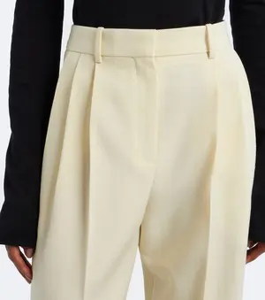 Calvin Klein Cora Wool And Cotton Canvas Straight Pants