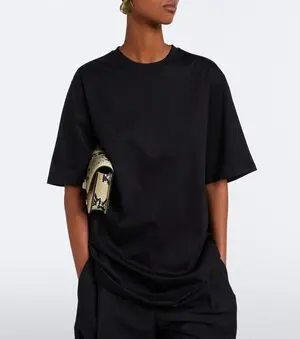 RÓHE Cotton And Silk-blend Jersey T-shirt - Black