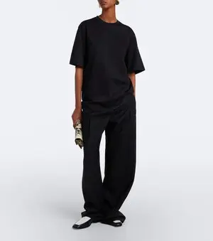 RÓHE Cotton And Silk-blend Jersey T-shirt - Black