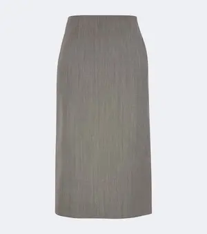 Calvin Klein Eulalia Wool Midi Skirt - Grey