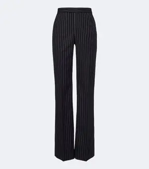 Gucci Pinstripe Wool And Silk Straight Pants
