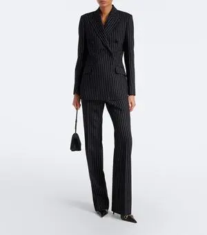 Gucci Pinstripe Wool And Silk Straight Pants