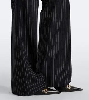 Gucci Pinstripe Wool And Silk Straight Pants