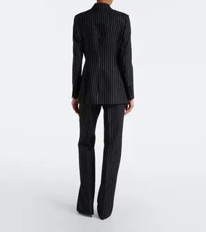 Gucci Pinstripe Wool And Silk Straight Pants