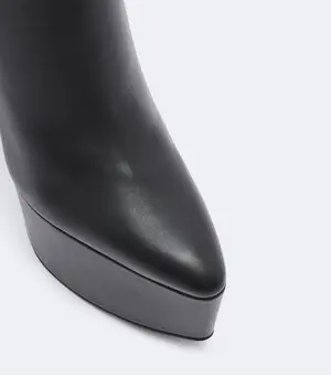 Amina Muaddi Cynthia Leather Platform Ankle Boots