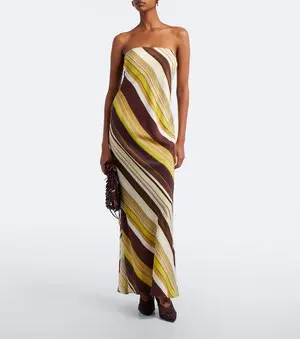 SIR. Striped Silk Maxi Dress