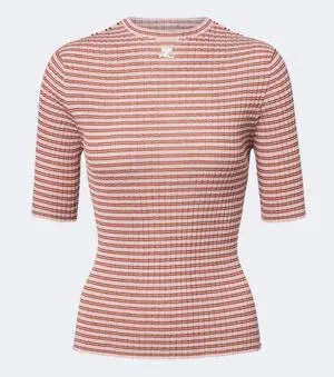 COURREGES Courrèges Striped Cotton-blend T-shirt