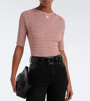 COURREGES Courrèges Striped Cotton-blend T-shirt