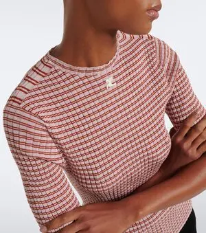 COURREGES Courrèges Striped Cotton-blend T-shirt