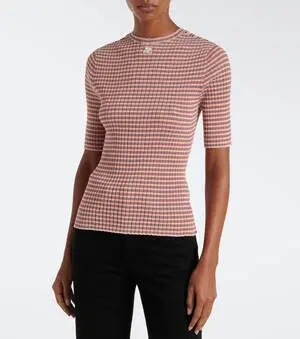 COURREGES Courrèges Striped Cotton-blend T-shirt