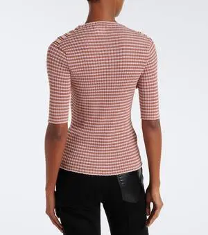 COURREGES Courrèges Striped Cotton-blend T-shirt