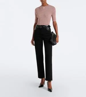 COURREGES Courrèges Striped Cotton-blend T-shirt