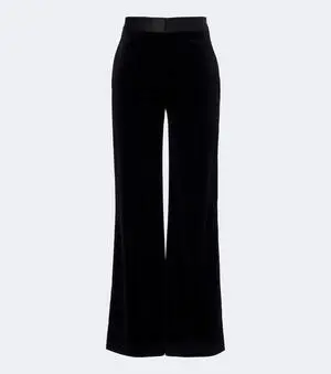 Victoria Beckham Alina Cotton-blend Velvet Flared Pants