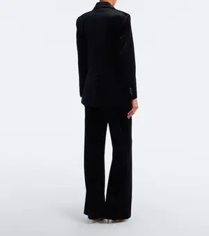 Victoria Beckham Alina Cotton-blend Velvet Flared Pants