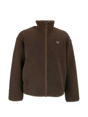 Lacoste High Neck Sherpa Jacket - Brown