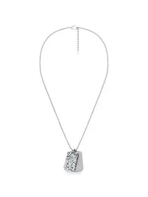 DIESEL® Stainless Steel Dog Tag Necklace - Silver