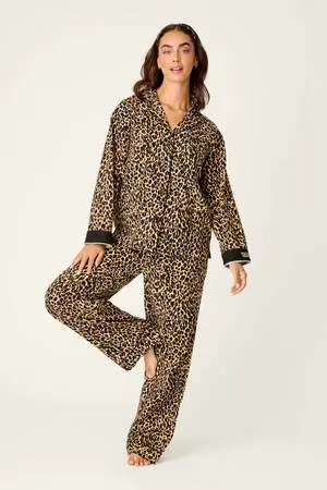PJ Salvage Personalized Wild At Heart Leopard Print 3-piece Flannel Pajama Set