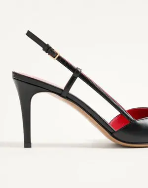 Valentino Garavani Vlogo Signature Calfskin Slingback Pump 80mm