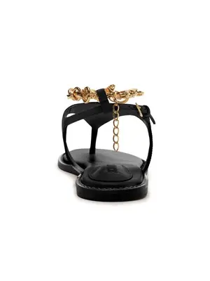 Schutz Lys Chain-detailed Leather Flat Sandals