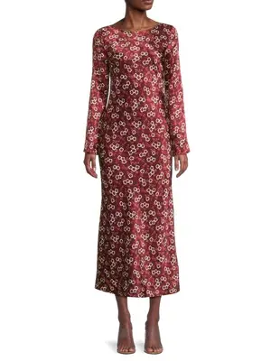 Ciao Lucia Gaia Floral Silk Charmeuse Midi-dress