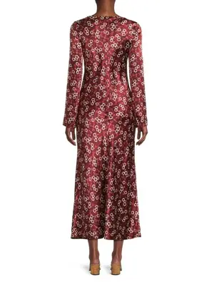 Ciao Lucia Gaia Floral Silk Charmeuse Midi-dress