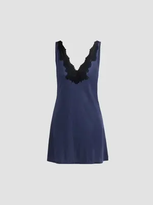 Natori Luxe Shangri-la Chemise Top - Blue