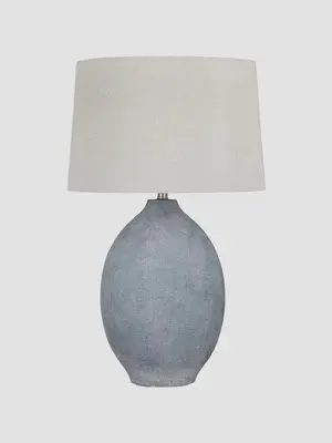 BASSETT MIRROR Leith Linen Shade Table Lamp - Blue