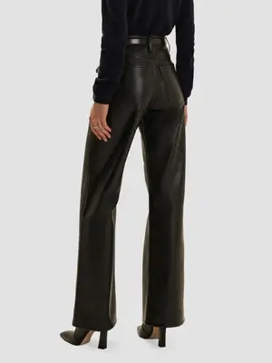 FAVORITE DAUGHTER The Regenerated Leather Bootcut Trousers