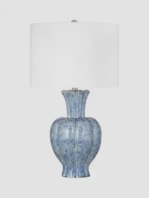 BASSETT MIRROR Carlisle Ceramic Table Lamp - Blue