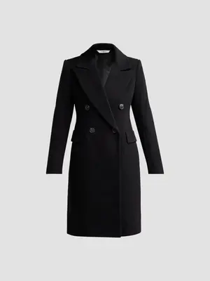 Fleurette Kaia Wool Double-breasted Coat - Black