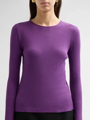 Vince Rib-knit Cotton Tee