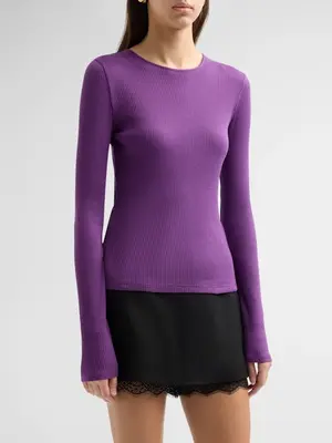 Vince Rib-knit Cotton Tee