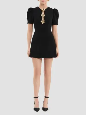 Rebecca Vallance Highclere Floral-brooch Mini Dress