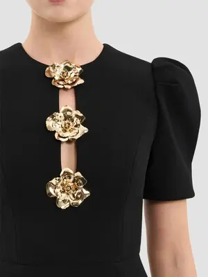 Rebecca Vallance Highclere Floral-brooch Mini Dress