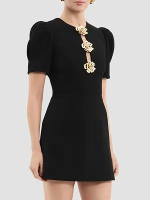 Rebecca Vallance Highclere Floral-brooch Mini Dress