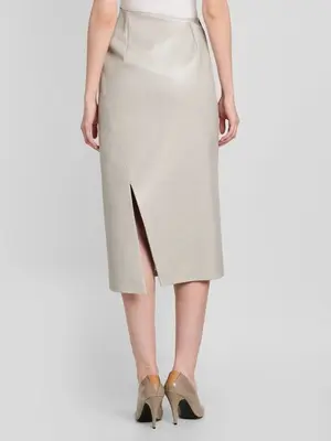 JIL SANDER Wrap Leather Midi Skirt