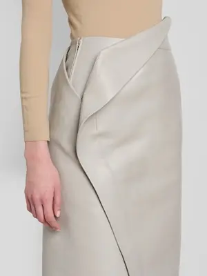 JIL SANDER Wrap Leather Midi Skirt