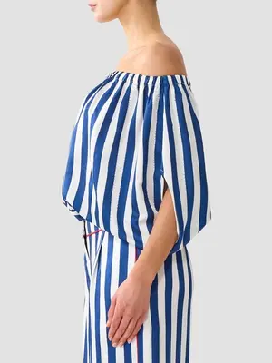 Camilla Striped Off-the-shoulder Top