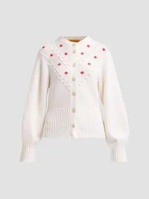 Guest In Residence Snowflake-knit Wool-cashmere Cardigan - Snow