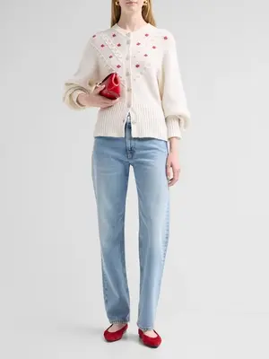 Guest In Residence Snowflake-knit Wool-cashmere Cardigan