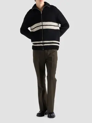 Prada Wool And Cashmere Zipper Cardigan