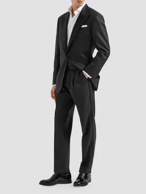 Brunello Cucinelli Lightweight Virgin Wool And Silk Twill Tuxedo With Peak-lapel Jacket