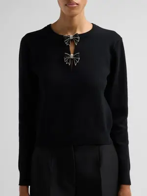 Generation Love Yulia Embellished Bow Crewneck Sweater