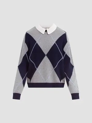 Joe's Jeans The Jude Argyle Wool-blend Collared Sweater